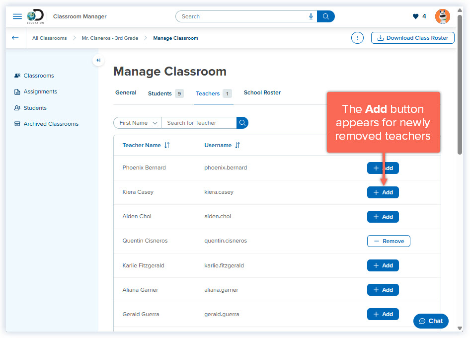 Manually Remove a Teacher from a Classroom – Discovery Education Help Center