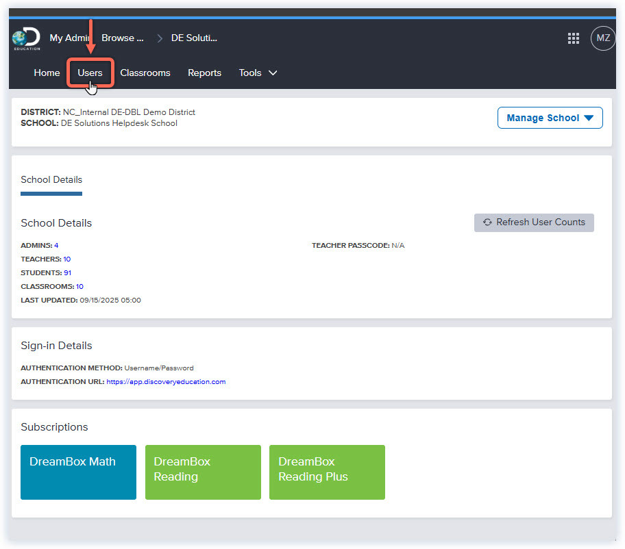 Manually Update Student Account Information – Discovery Education Help Center